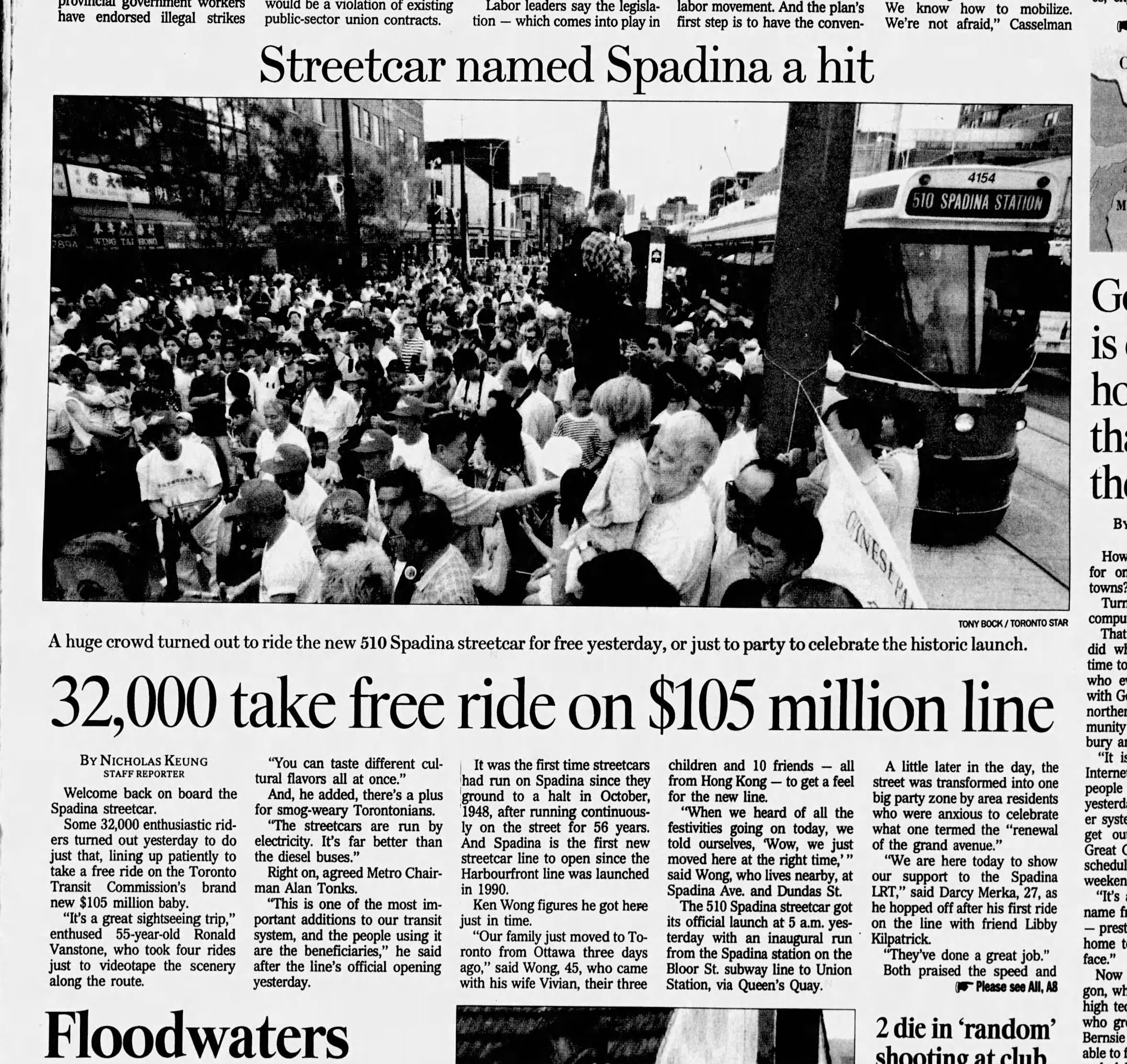 TTC Spadina Poster; Toronto Transit Commission (TTC); 1997; 2026.001. ...